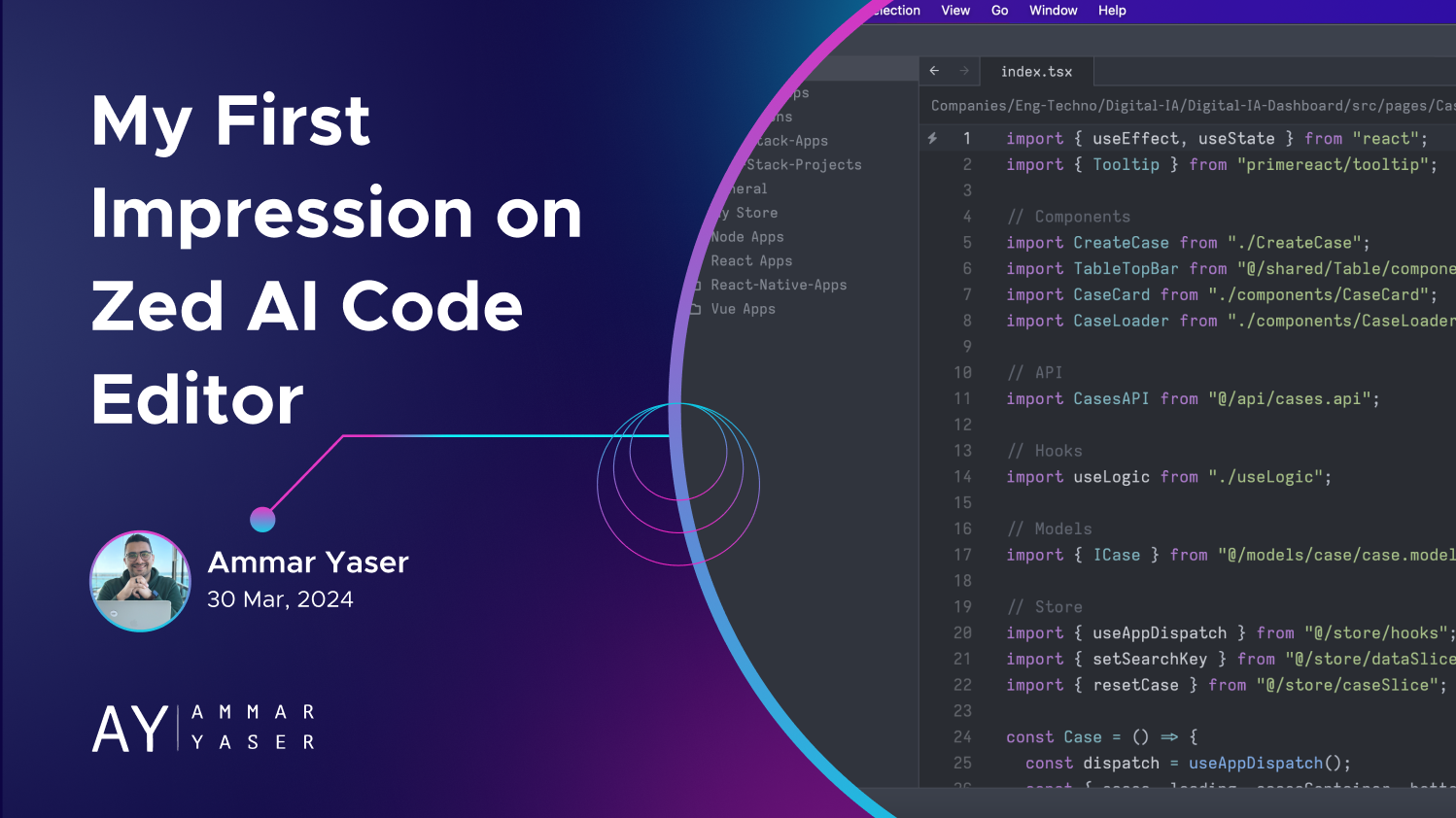 Ammar Yaser | Senior Software Engineer - My First Impression of Zed - AI Code Editor 👨‍💻
